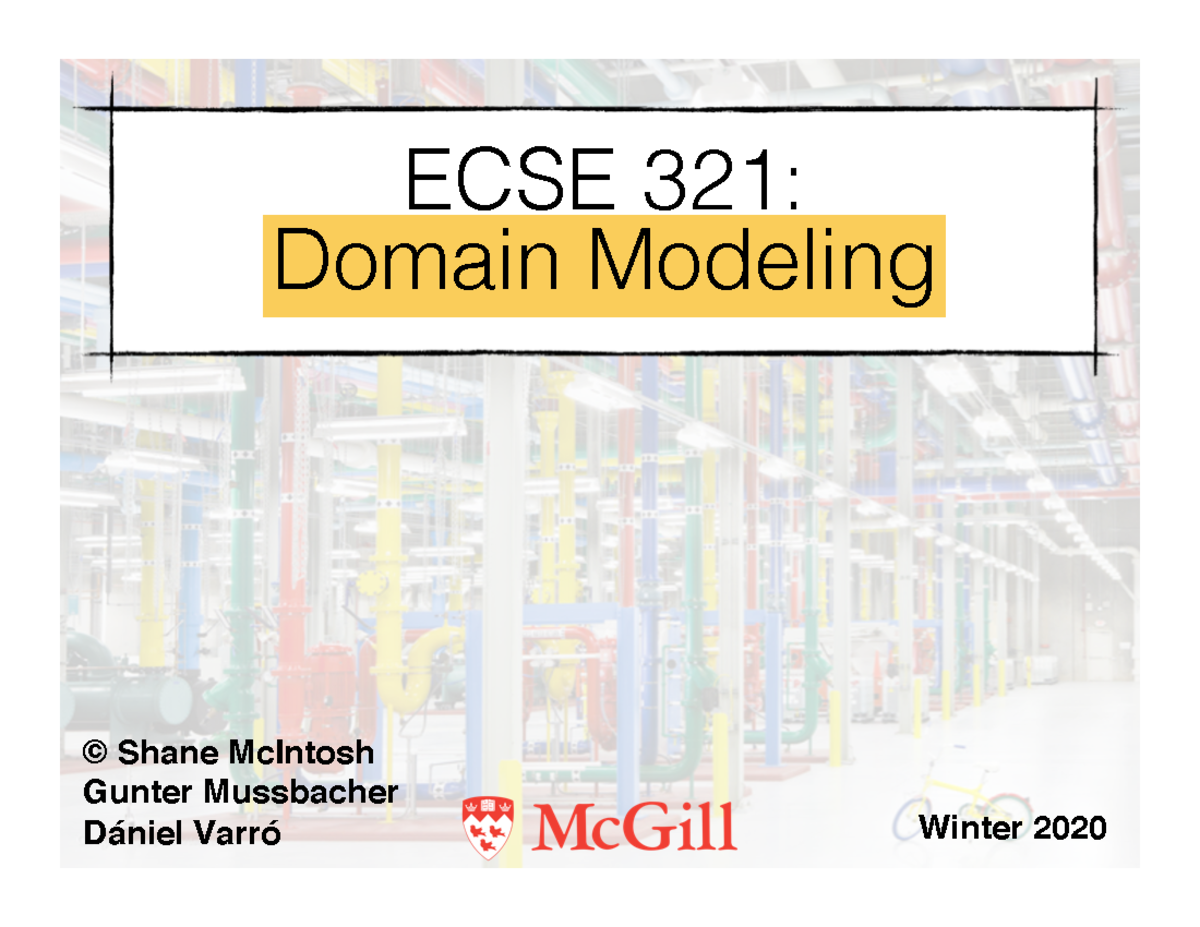 ECSE321 Domain Modeling - Warning: TT: undefined function: 32 ECSE 321: Domain Modeling © Shane ...