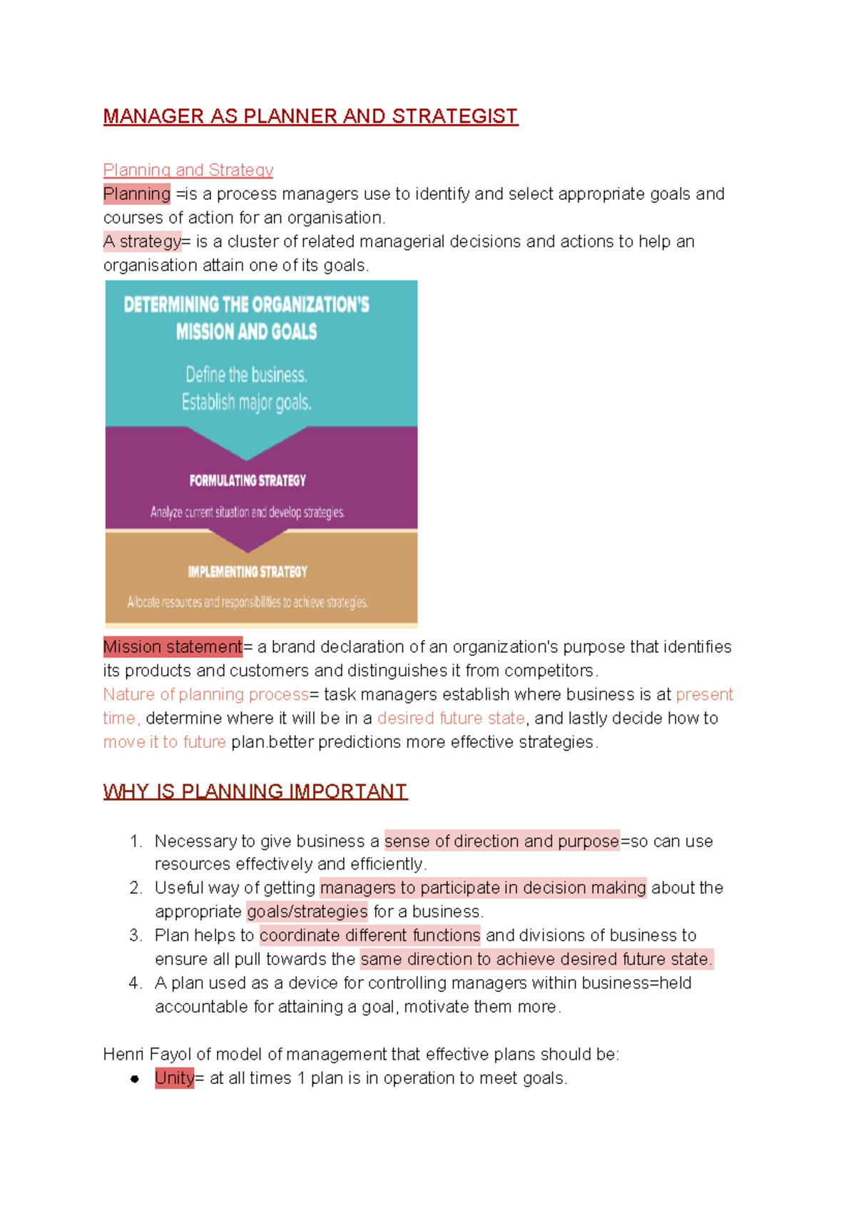 OBS chapter 11 - MANAGER AS PLANNER AND STRATEGIST Planning and ...