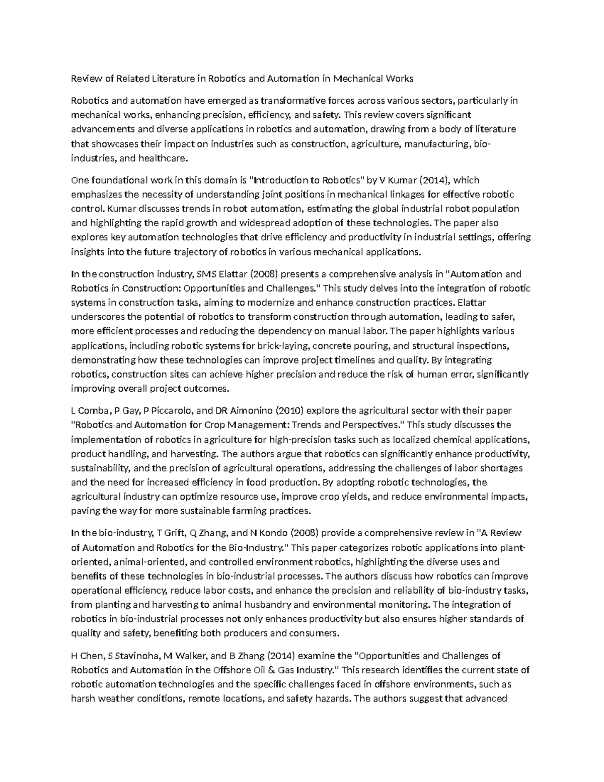 Robotics - research for college - Review of Related Literature in ...