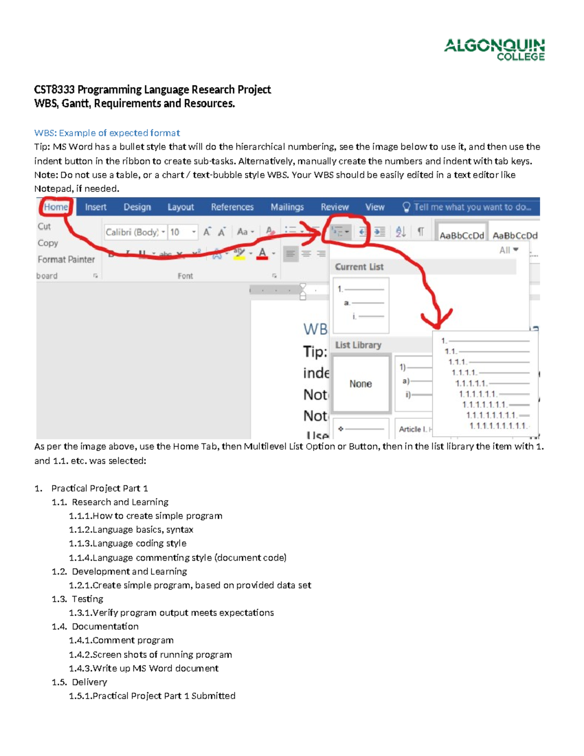 CST8333-Research Assgmt Reference WBS, Gantt, Rqmts Resources - CST8333 ...