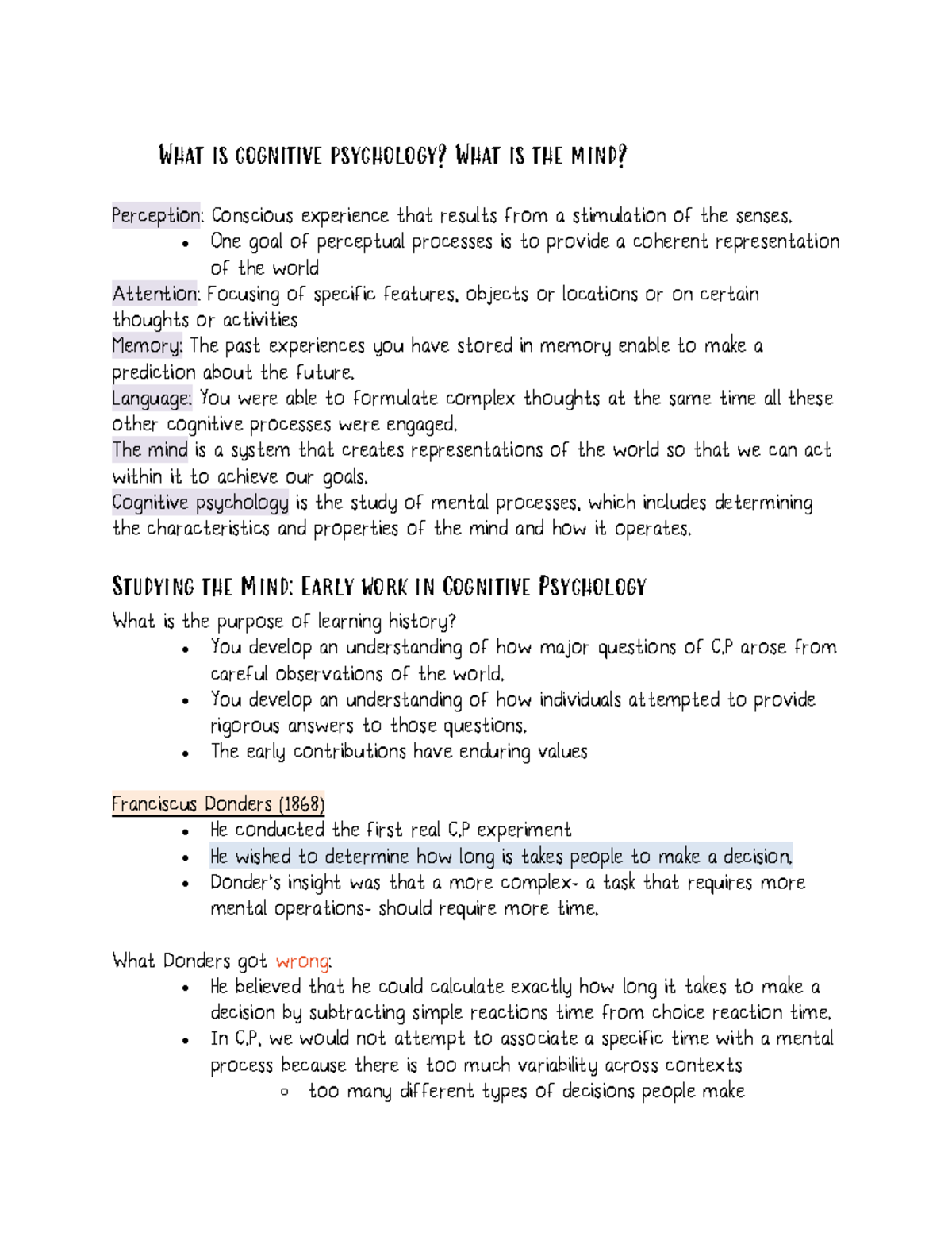 Cognitive psychology 1 - What is cognitive psychology? What is the mind ...