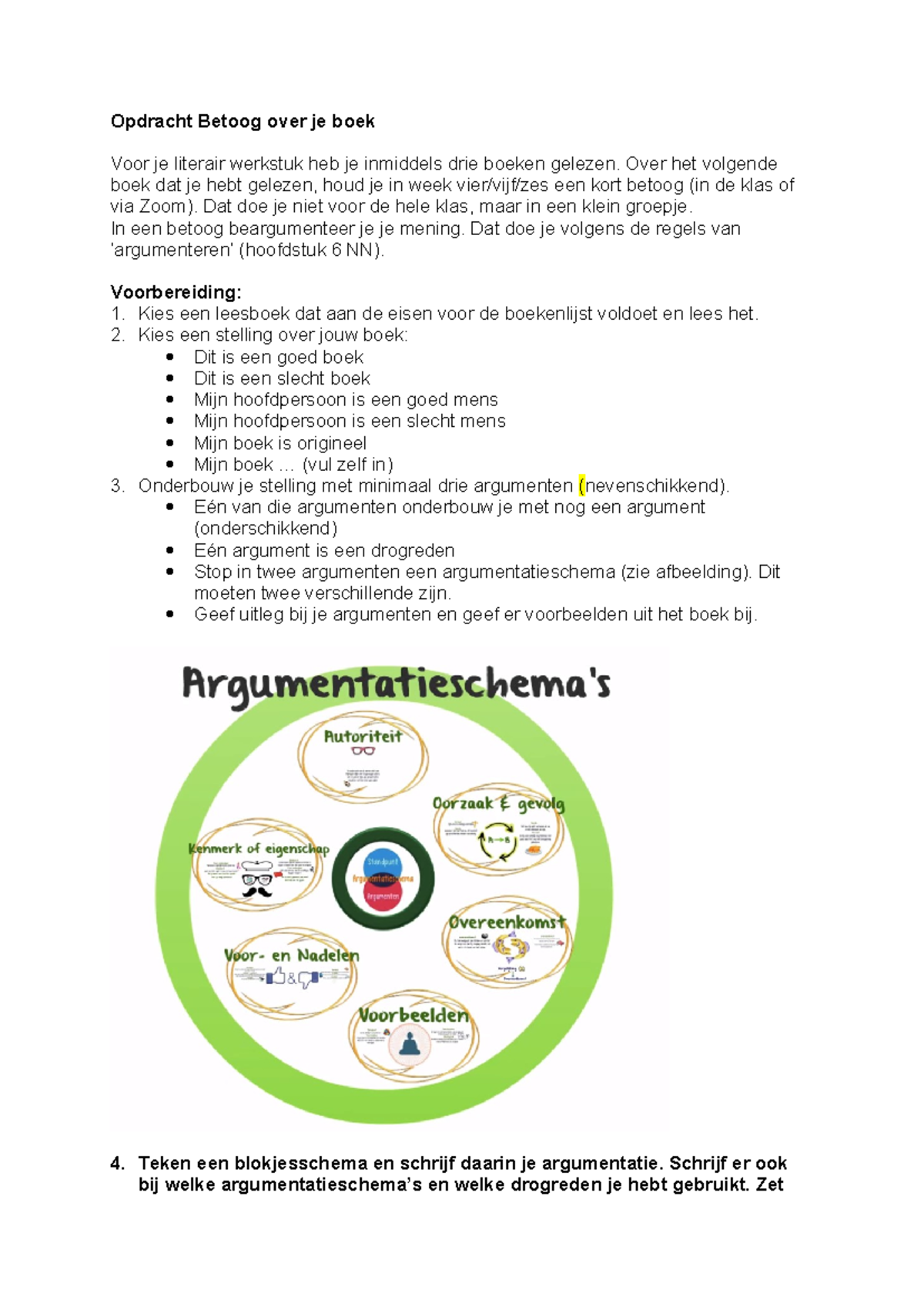 4h Opdracht betoog over je boek 2020-2021 - Opdracht Betoog over je ...