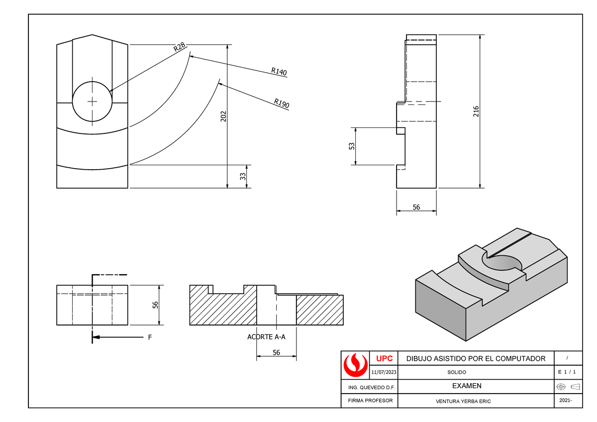 P02- x -Plano de Fabricación-pdf - ingenieria mecatronica - F ACORTE A-A UPC SOLIDO DIBUJO ...