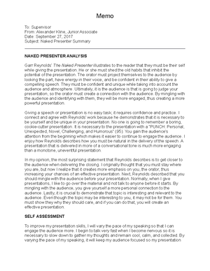 Nike memo - Grade: b - Memo To: Avery Polk From: Alexander Kline § 012 ...