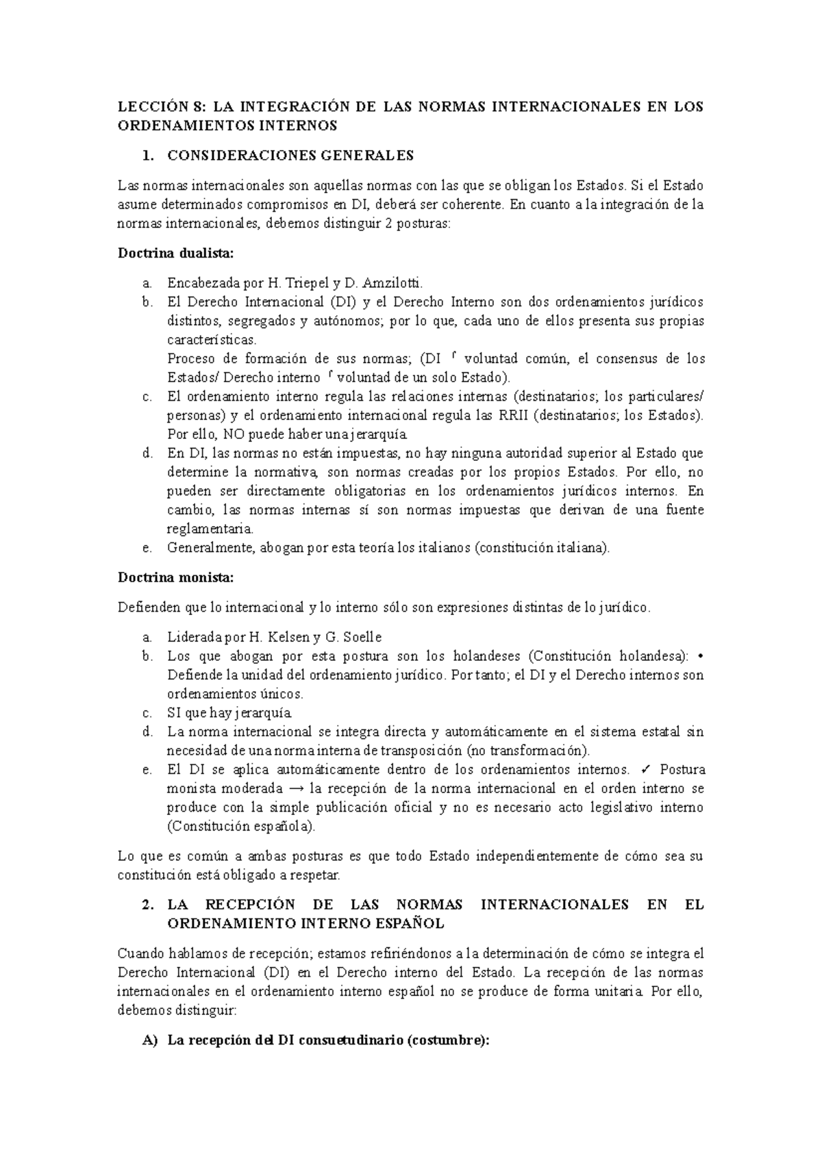 Lección 8 DIP - tema 8 DIP - LECCIÓN 8: LA INTEGRACIÓN DE LAS NORMAS INTERNACIONALES EN LOS ...