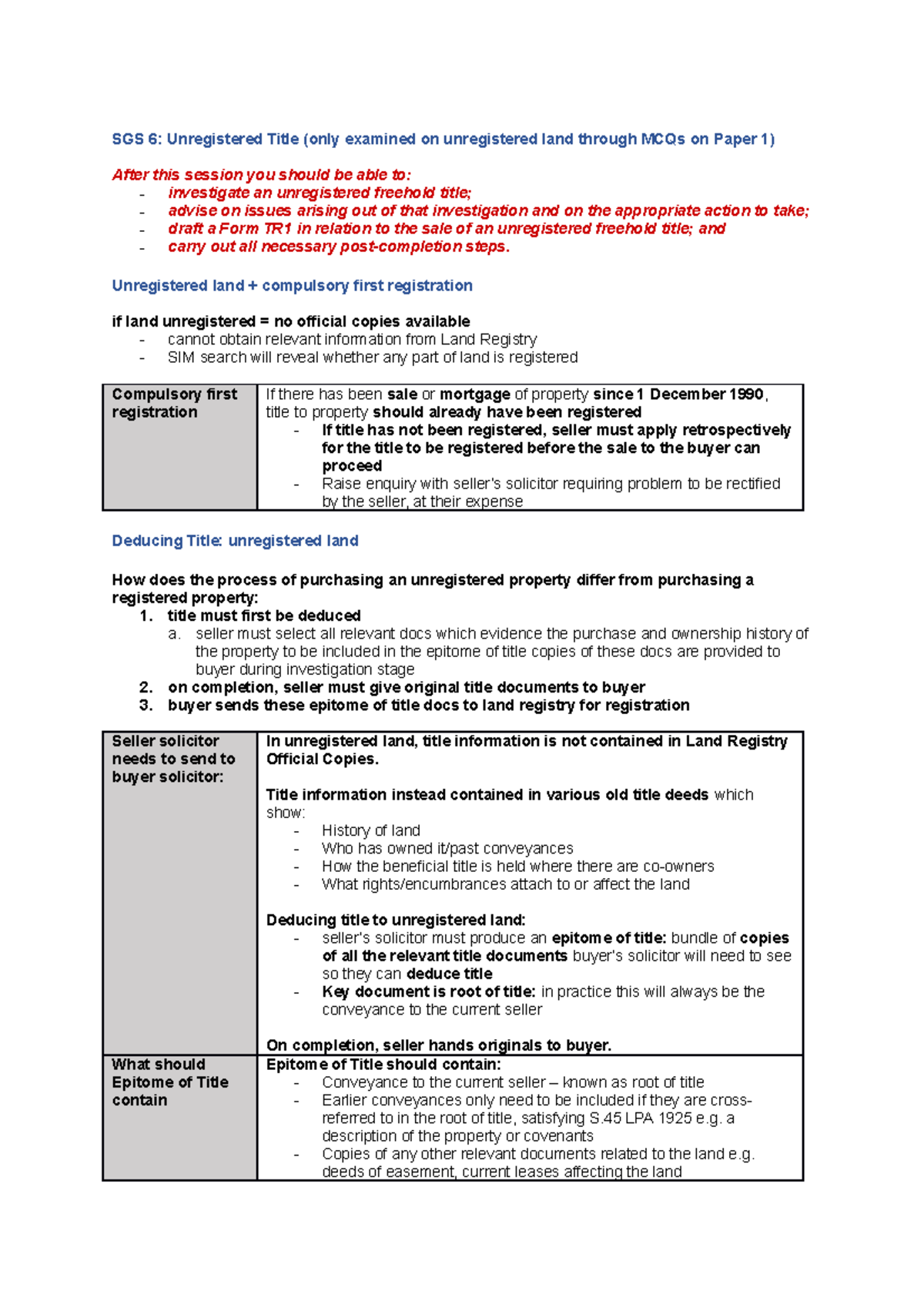 SGS 6 - summary of chapter + SGS notes for exam - SGS 6: Unregistered ...