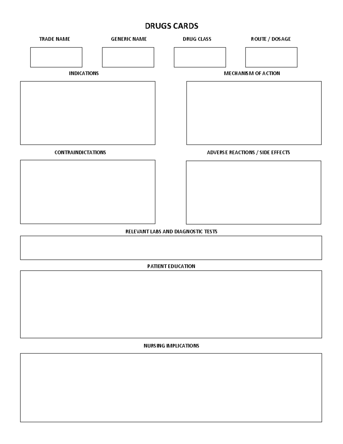 Drugs Cards allopurinol - NUR 555 - DRUGS CARDS TRADE NAME GENERIC NAME ...