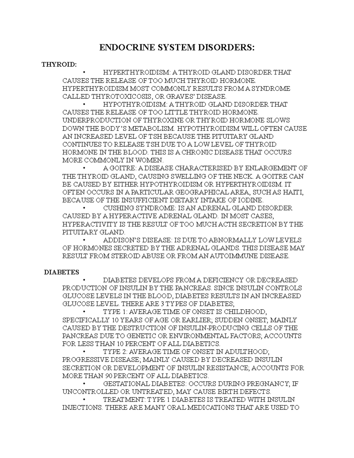 Endocrine System Disorders - ENDOCRINE SYSTEM DISORDERS: THYROID ...