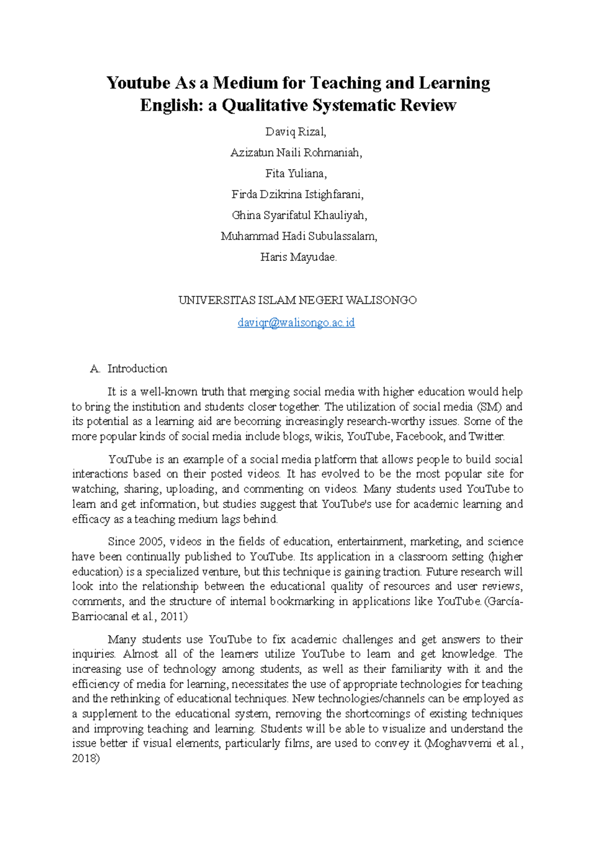 Youtube as a medium for teaching and learning English - Youtube As a ...