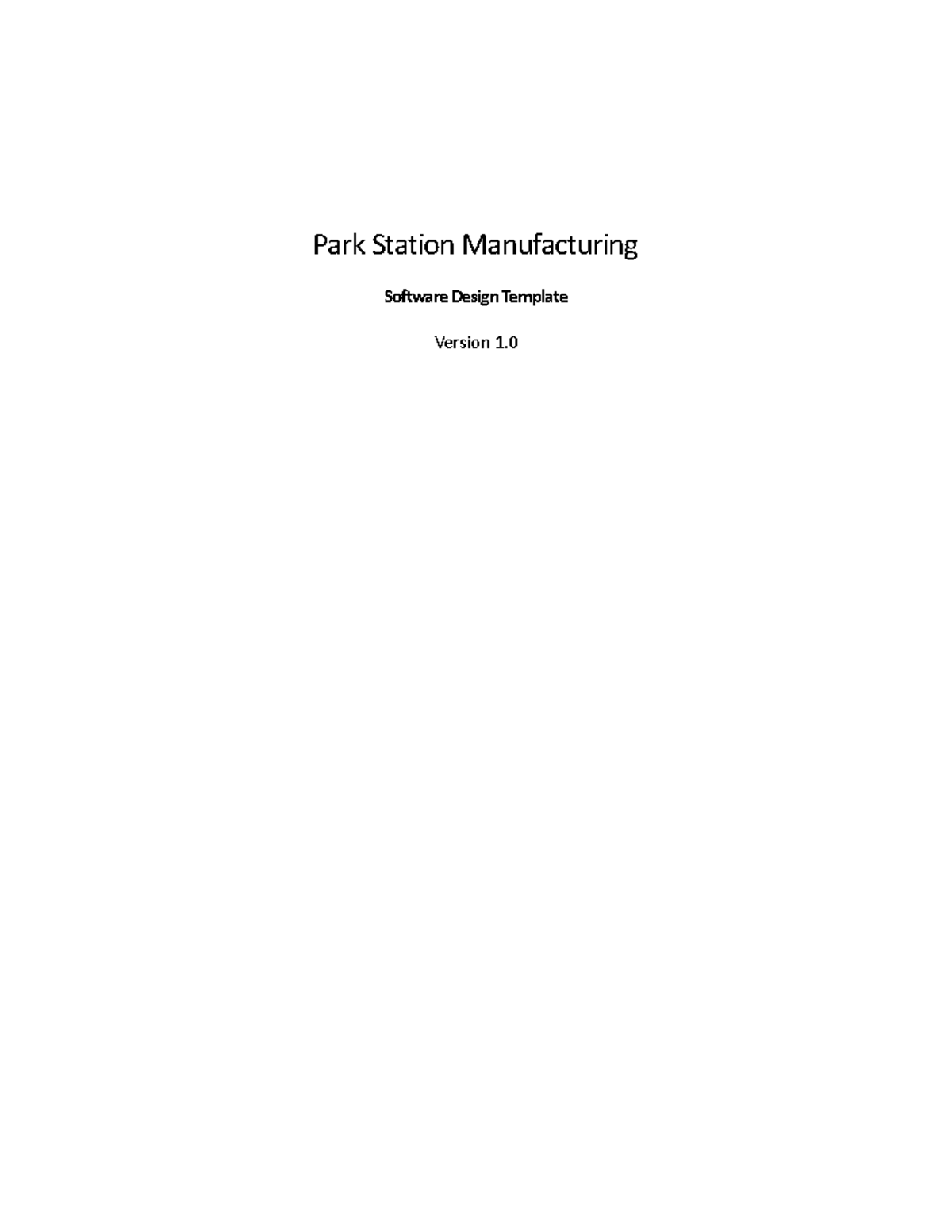 CS 230 Module Two Assignment Software Design - Park Station Manufacturing Software Design ...