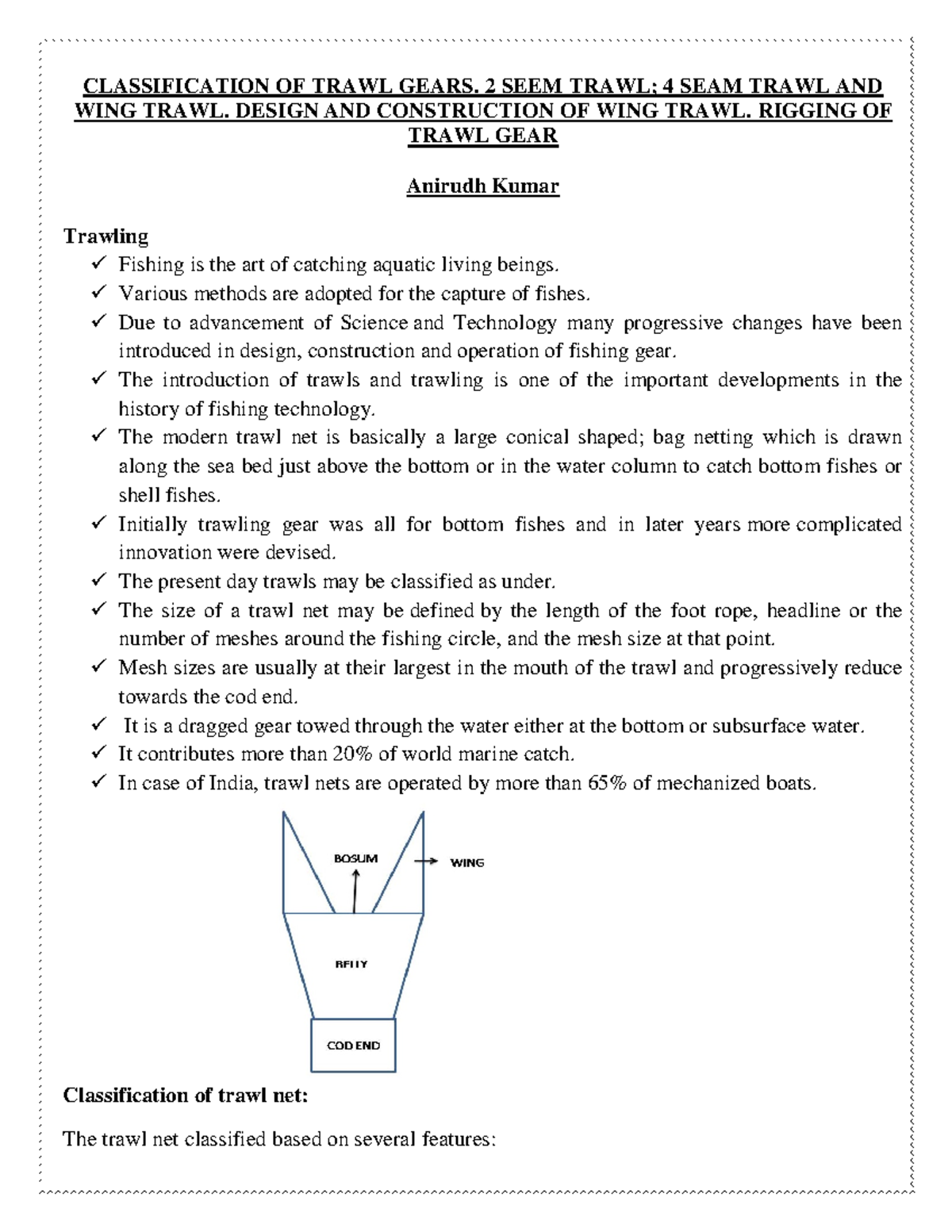 Classification of trawl gears - CLASSIFICATION OF TRAWL GEARS. 2 SEEM ...