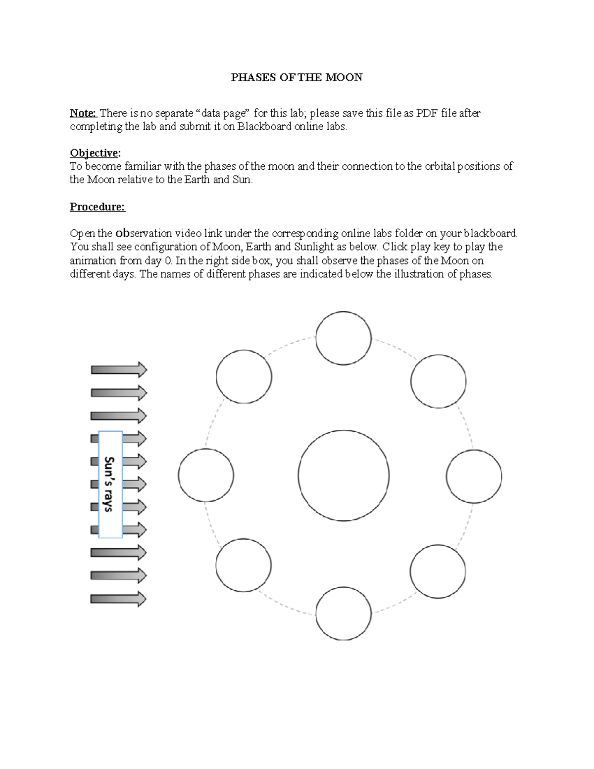 AST110 lab manual and data page - Phases OF THE MOON revised - PHASES ...