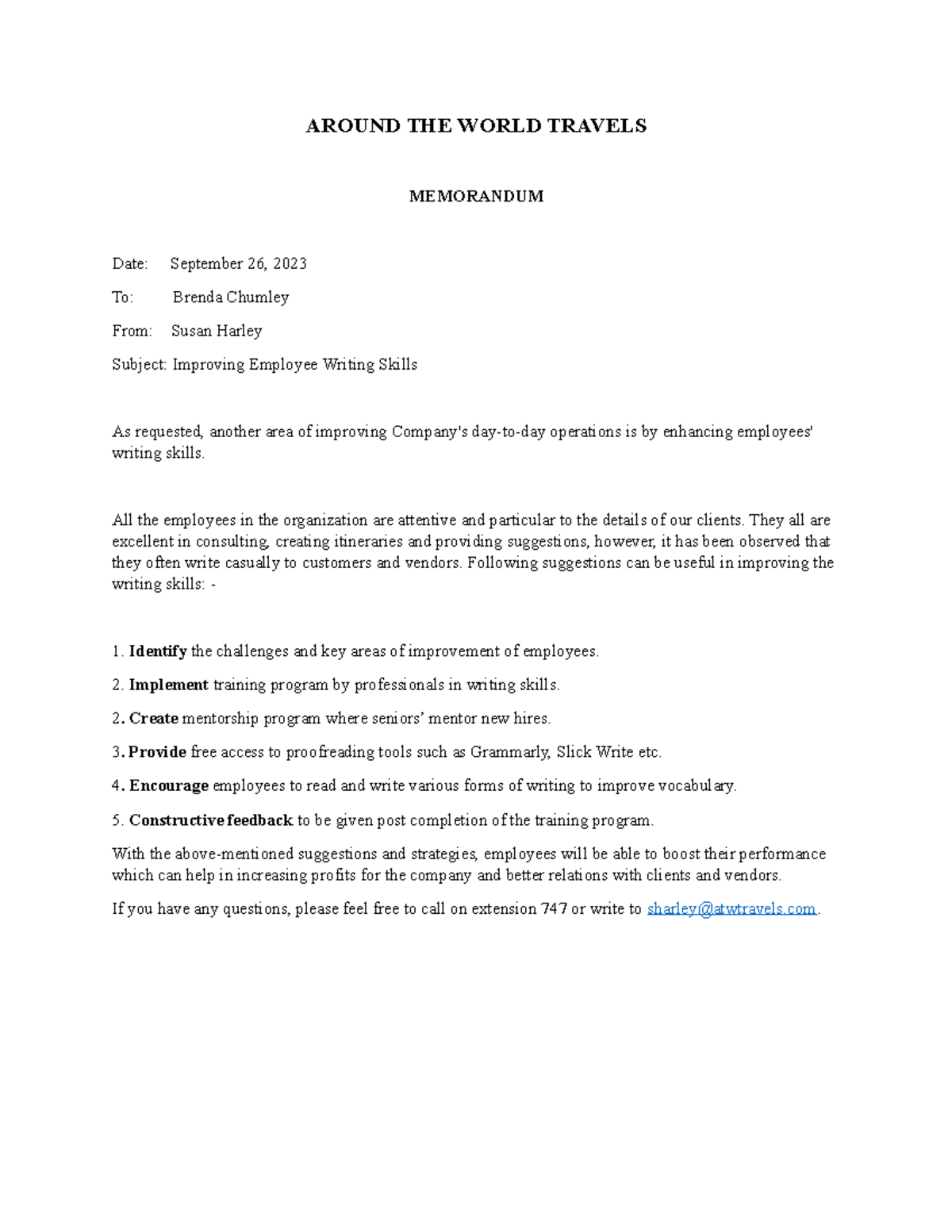 Memo Around THE World Travels - AROUND THE WORLD TRAVELS MEMORANDUM ...