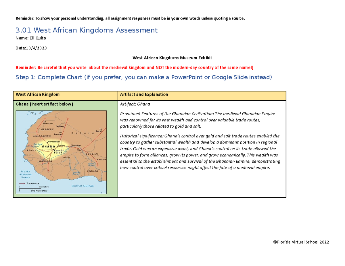 West african kingdoms wh BY ELI Quito - Reminder: To show your personal ...