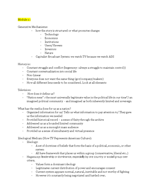 MCS 342 Notes - Michael Mertz - Intro + Chapter 1 (ix-x) Vaudeville is ...