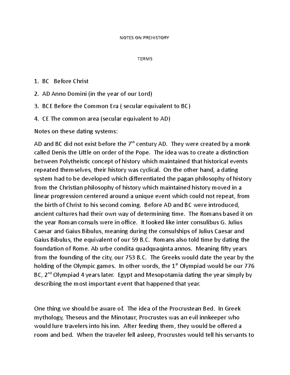 Notes ON Prehistory (1) (3) notes notes notes - NOTES ON PREHISTORY ...