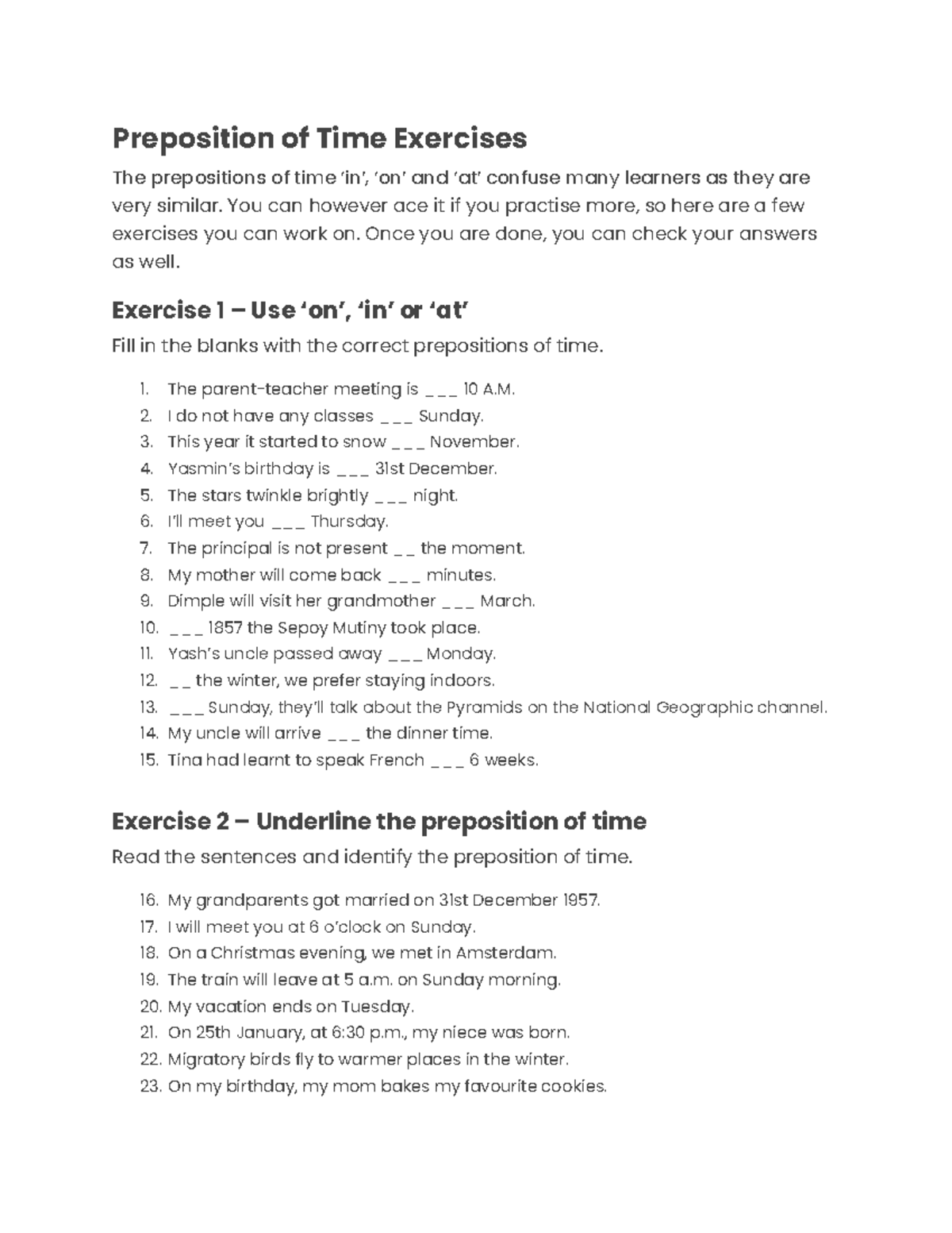 Assignment 1 Semester 1 2023 Preposition Of Time Exercises The
