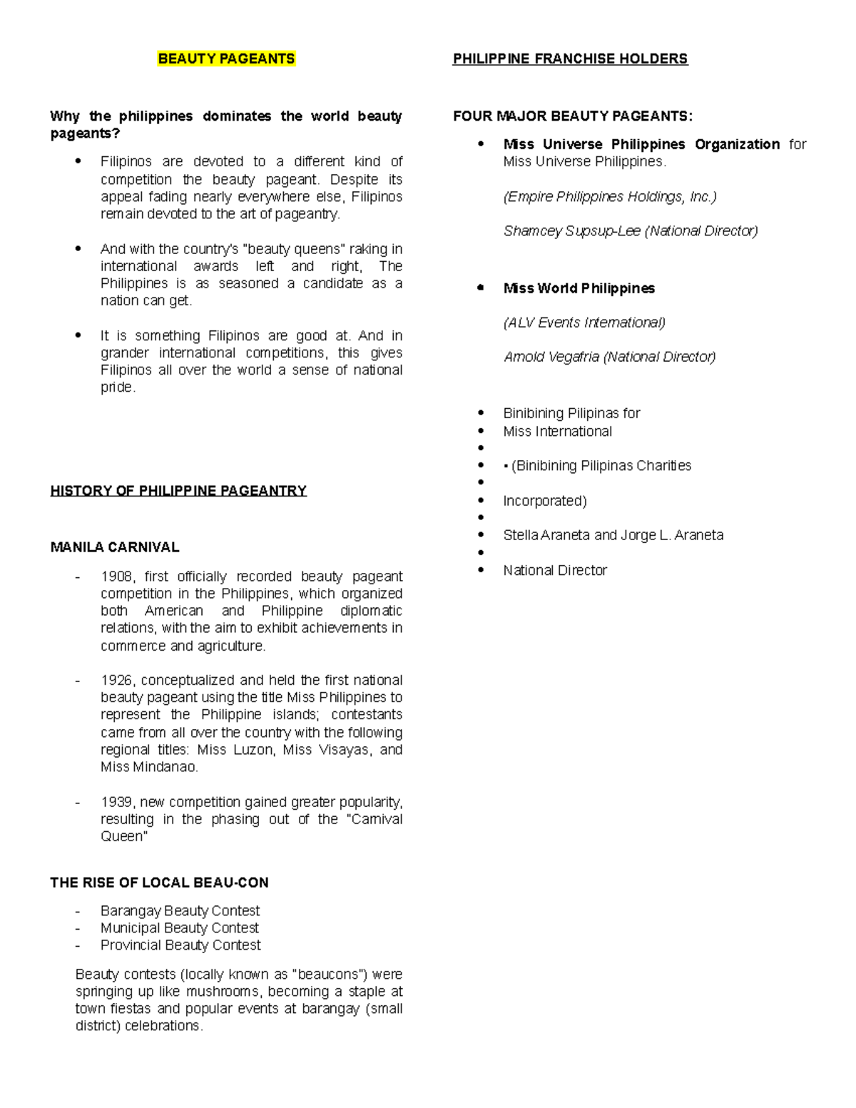 Pop Culture - BEAUTY PAGEANTS Why the philippines dominates the world ...