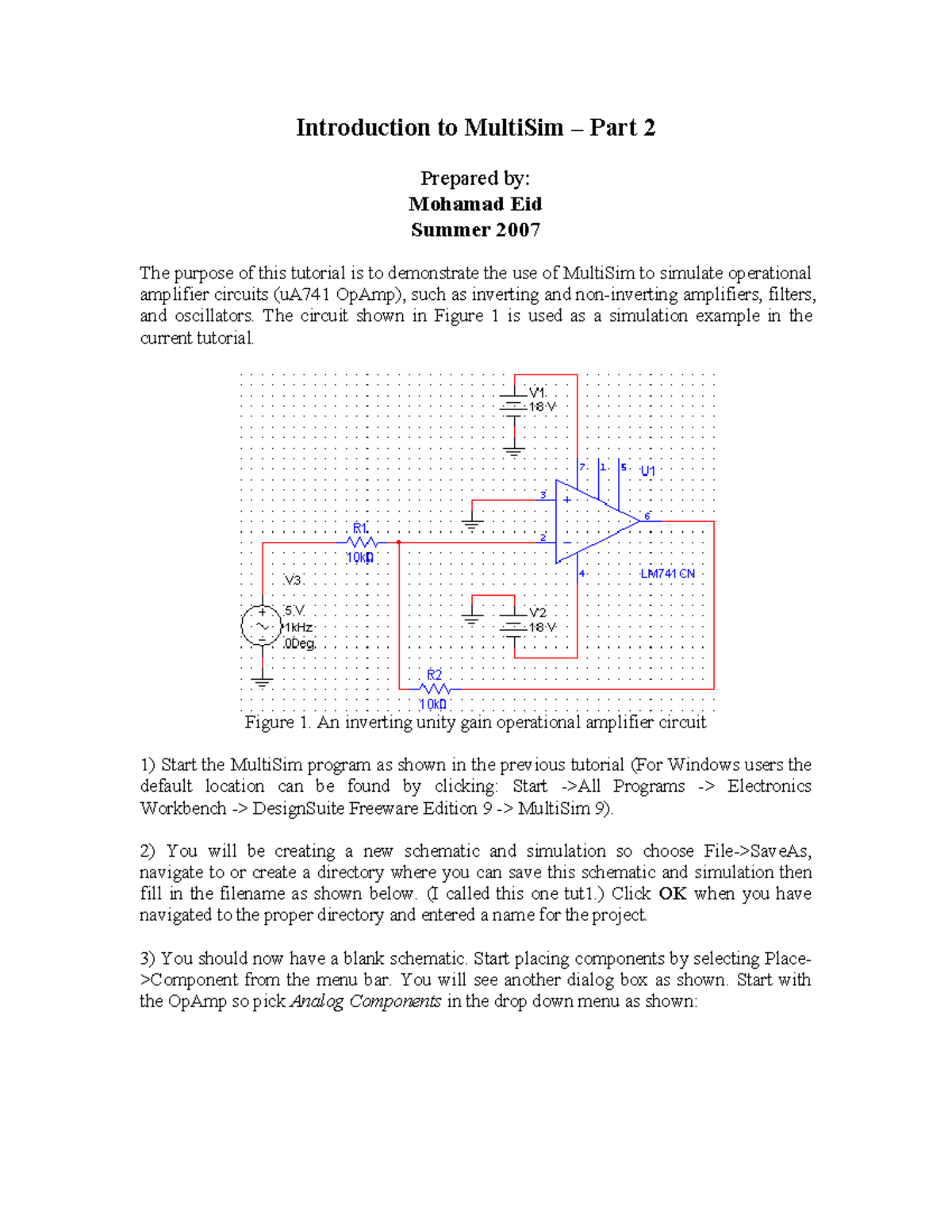 Simulation Exercises Using Multisim. Part 2 - - Studocu
