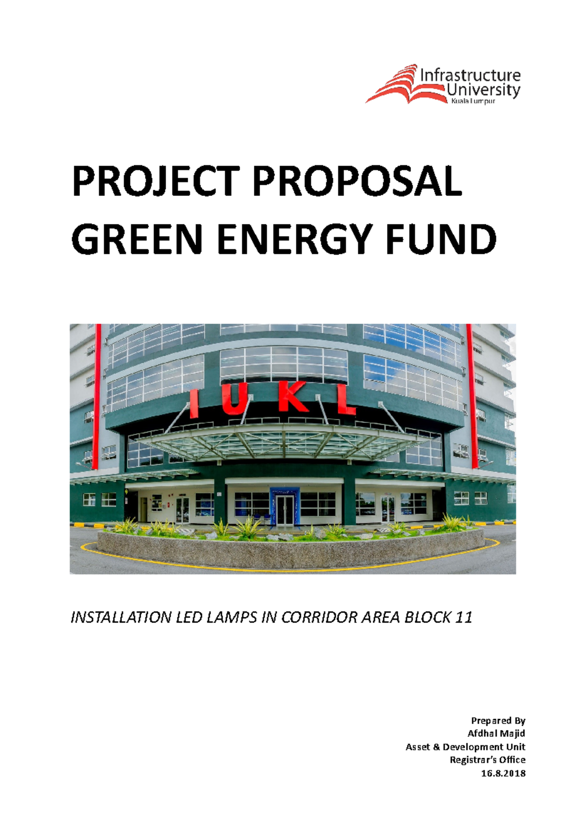 Full proposal T8 Block 11 - PROJECT PROPOSAL GREEN ENERGY FUND ...
