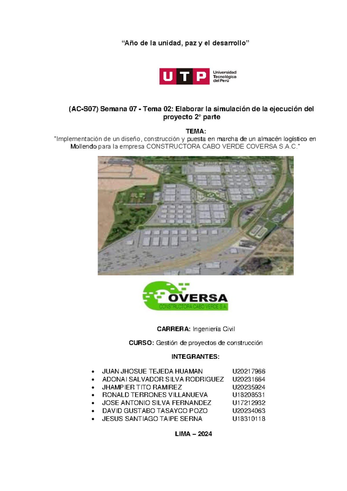 (AC-S07) Semana 07 - Tema 01 Elabora la simulación de la ejecución del proyecto 1° parte - 1 ...