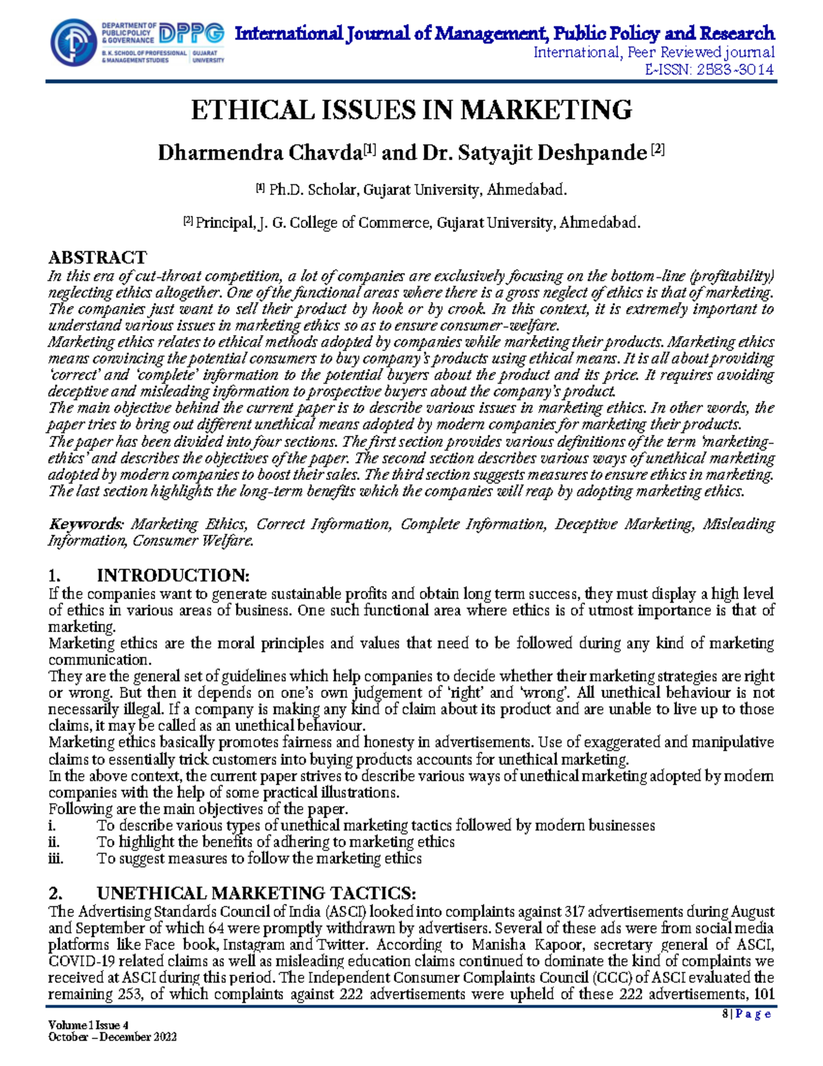(8-11)+ Ethical reference - International, Peer Reviewed journal E-ISSN ...