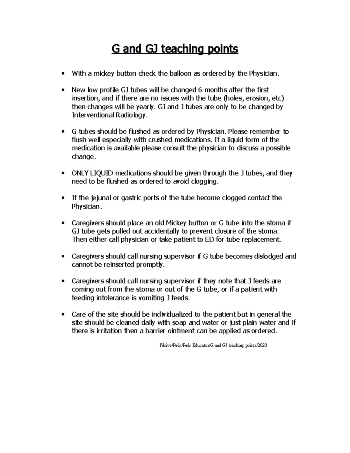 G and GJ teaching points - New low profile GJ tubes will be changed 6 ...