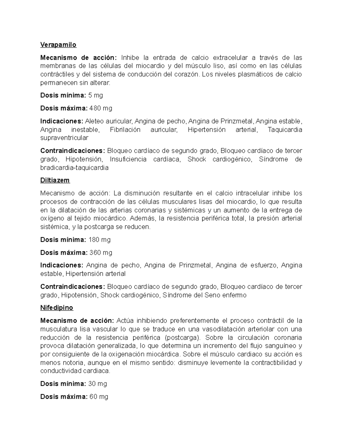Verapamilo - Resumen Farmacología Clínica - Verapamilo Mecanismo de ...
