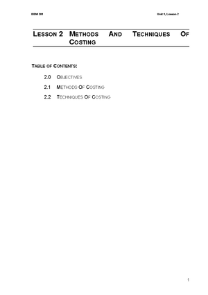 BBM201 L3NEW - LESSON 3 ELEMENTS OF COST AND CLASSIFICATION OF COST ...
