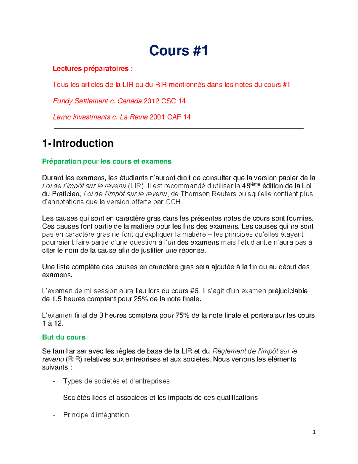 Notes cours 1 Entreprises-2 - Cours Lectures préparatoires : Tous les ...