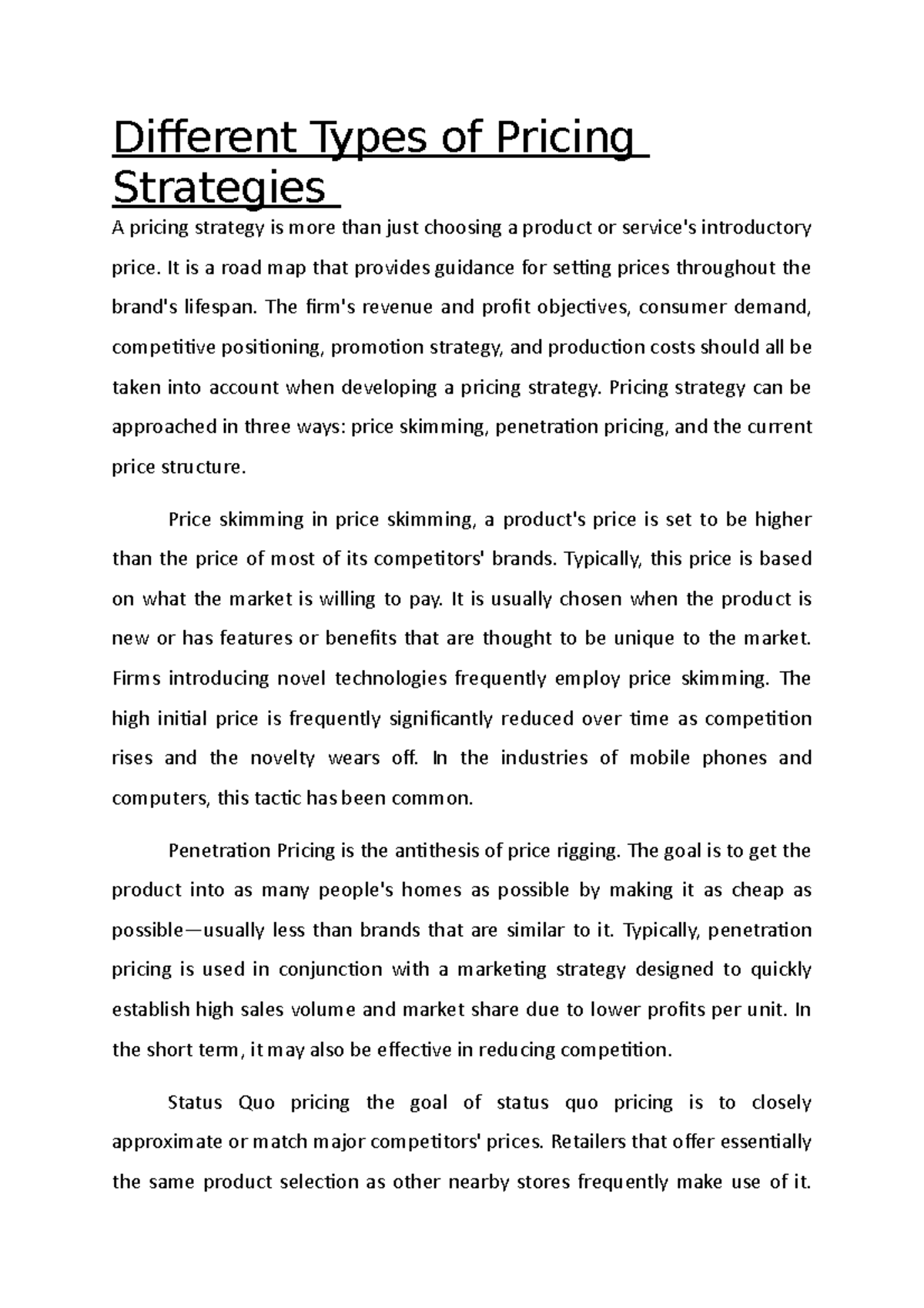 Different Types of Pricing Strategies - Different Types of Pricing ...