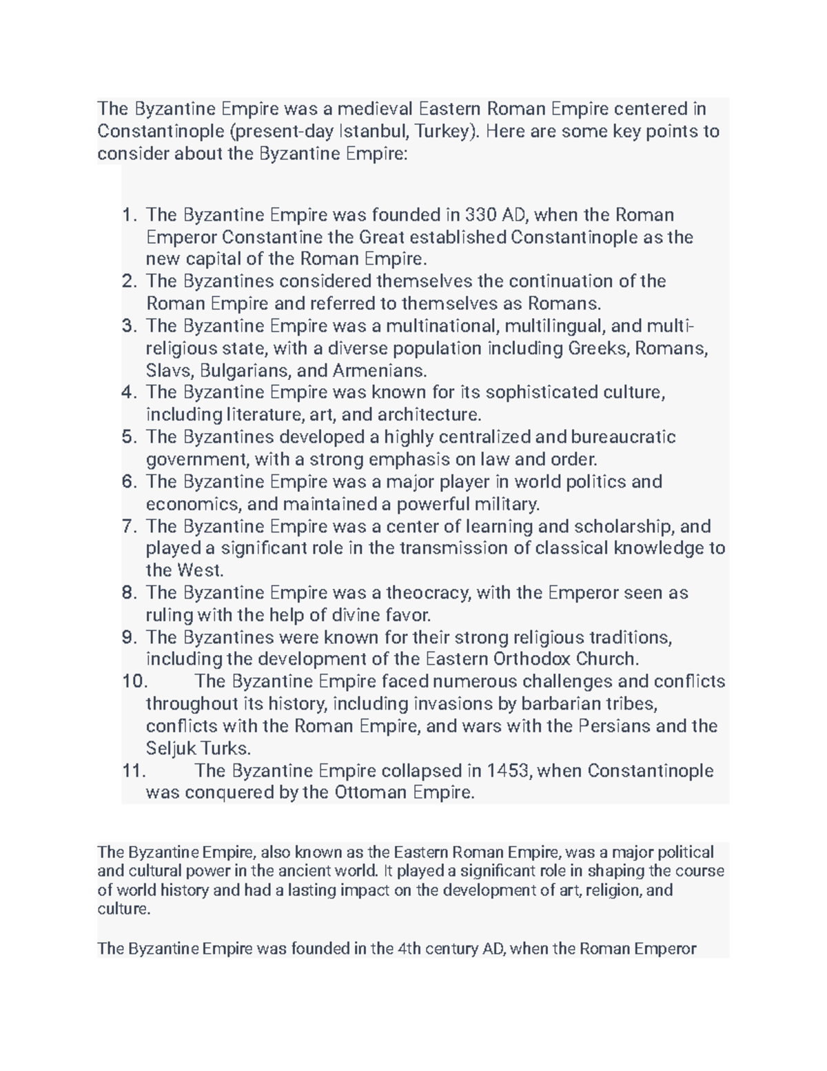 Byzantine Empire Notes - The Byzantine Empire was a medieval Eastern ...