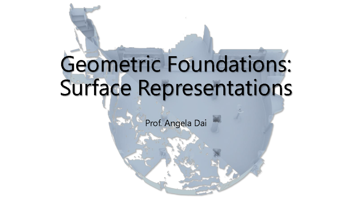 L1 - Notes about lecture 1 - Geometric Foundations: Surface ...
