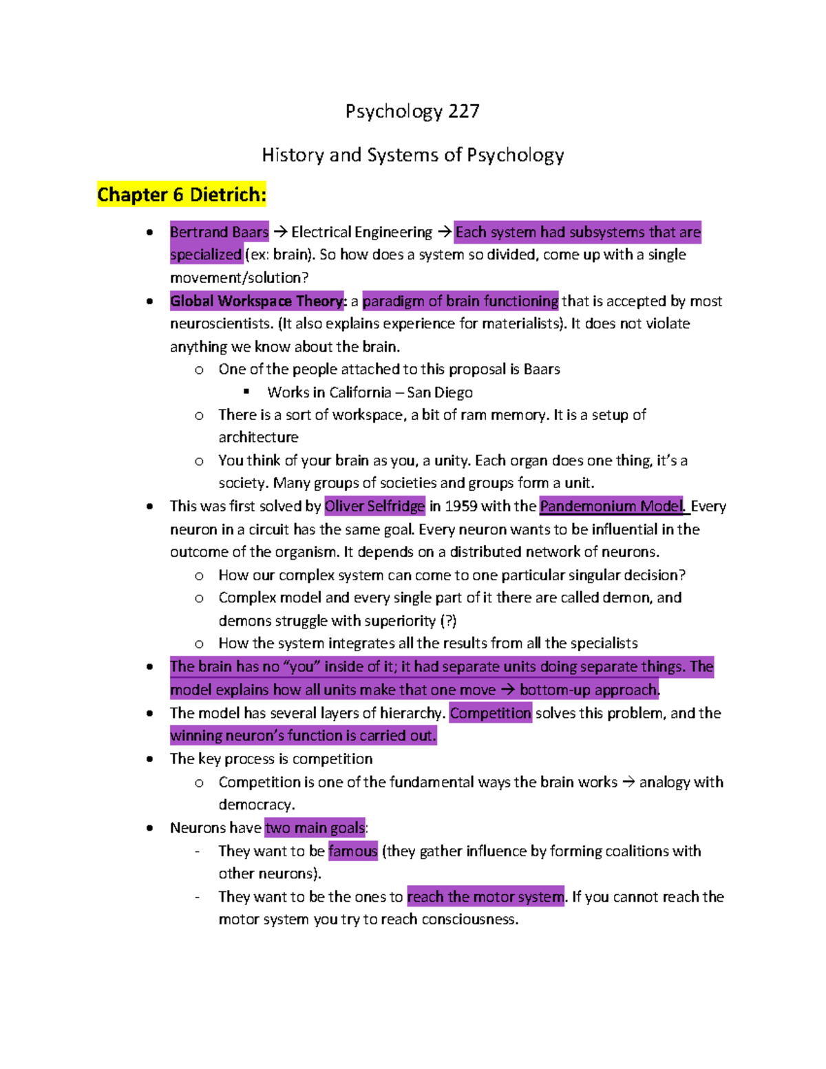 2546 - ch 3 notes - Psychology 227 History and Systems of Psychology ...