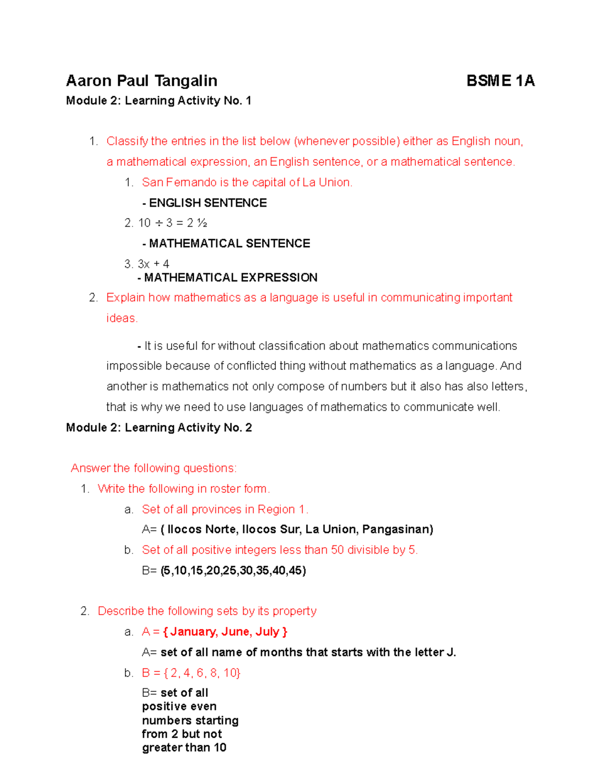 Activities - MATHEMATICS OF THE MODERN WORLD - Aaron Paul Tangalin BSME ...