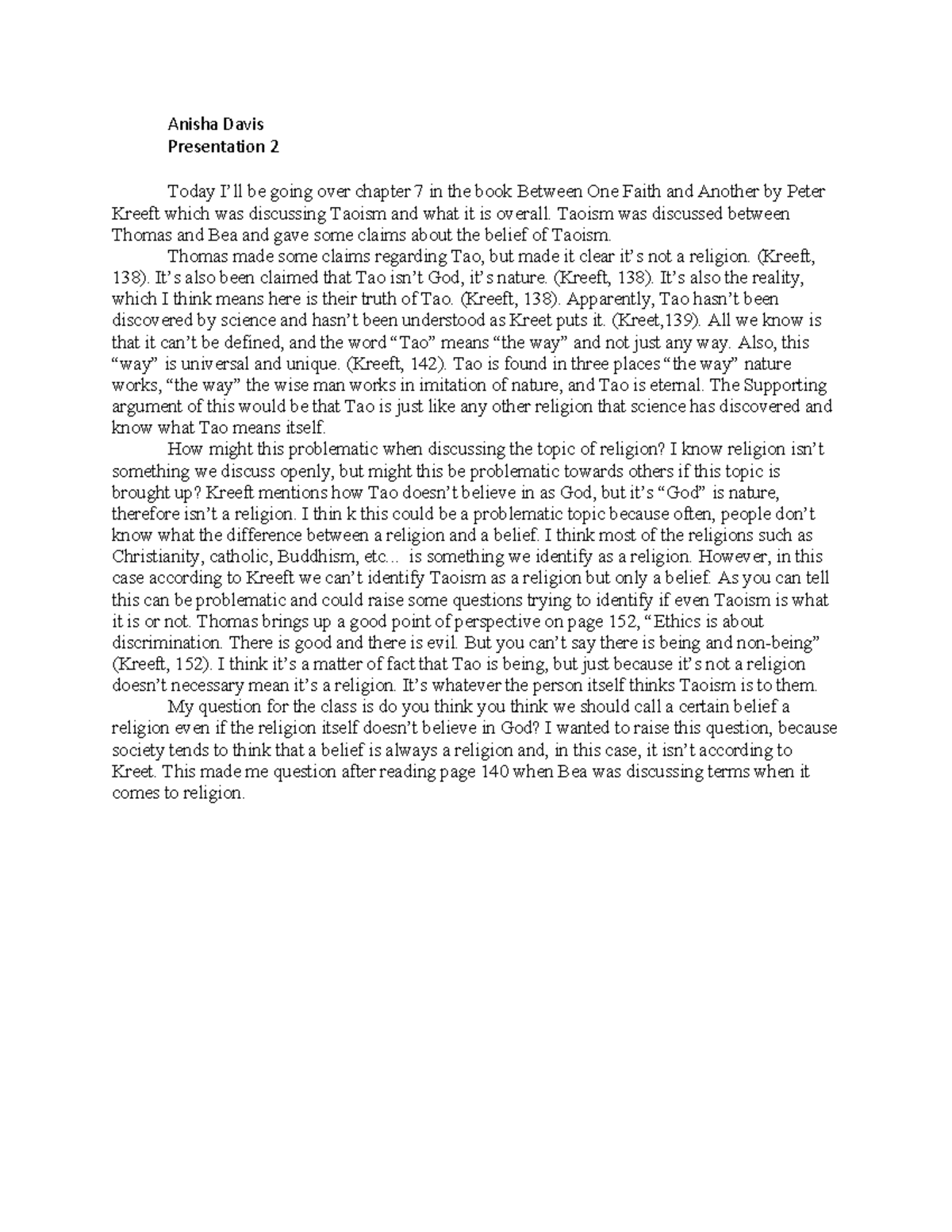 Religion Presentantion 2 - Anisha Davis Presentation 2 Today I’ll be ...