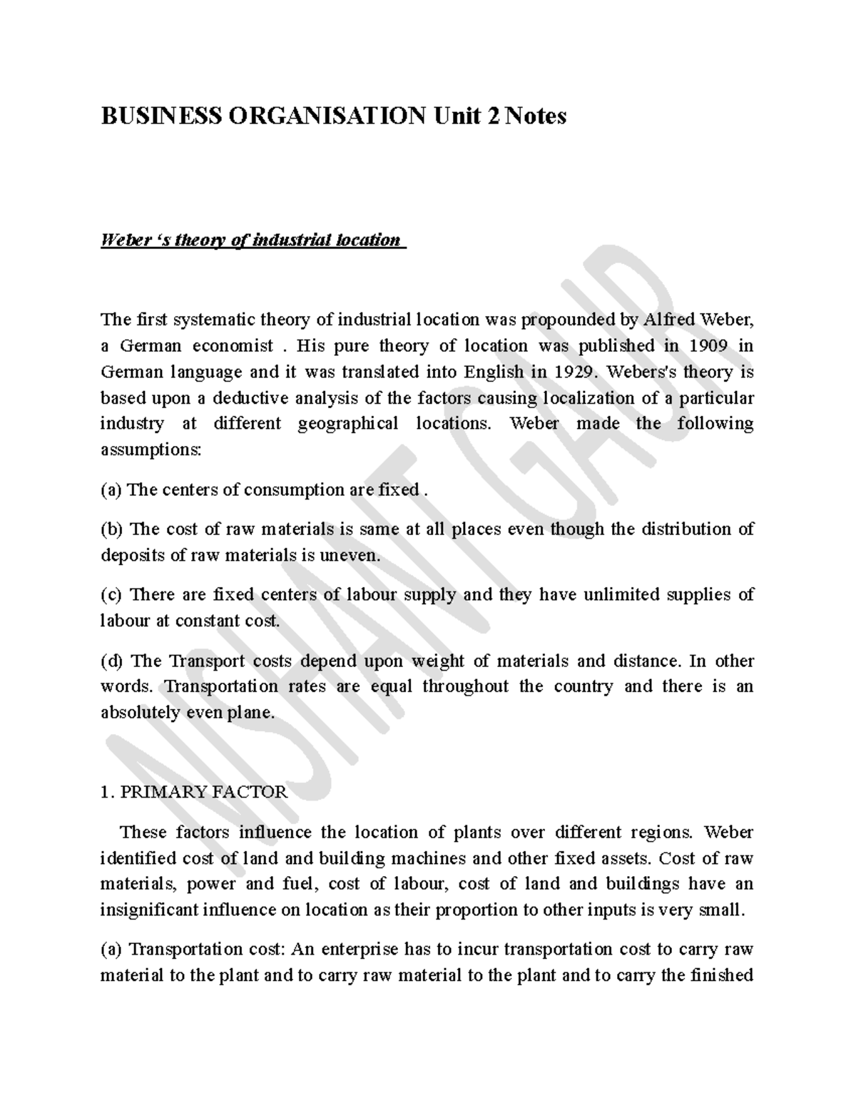 business organization unit 2 notes - BUSINESS ORGANISATION Unit 2 Notes ...