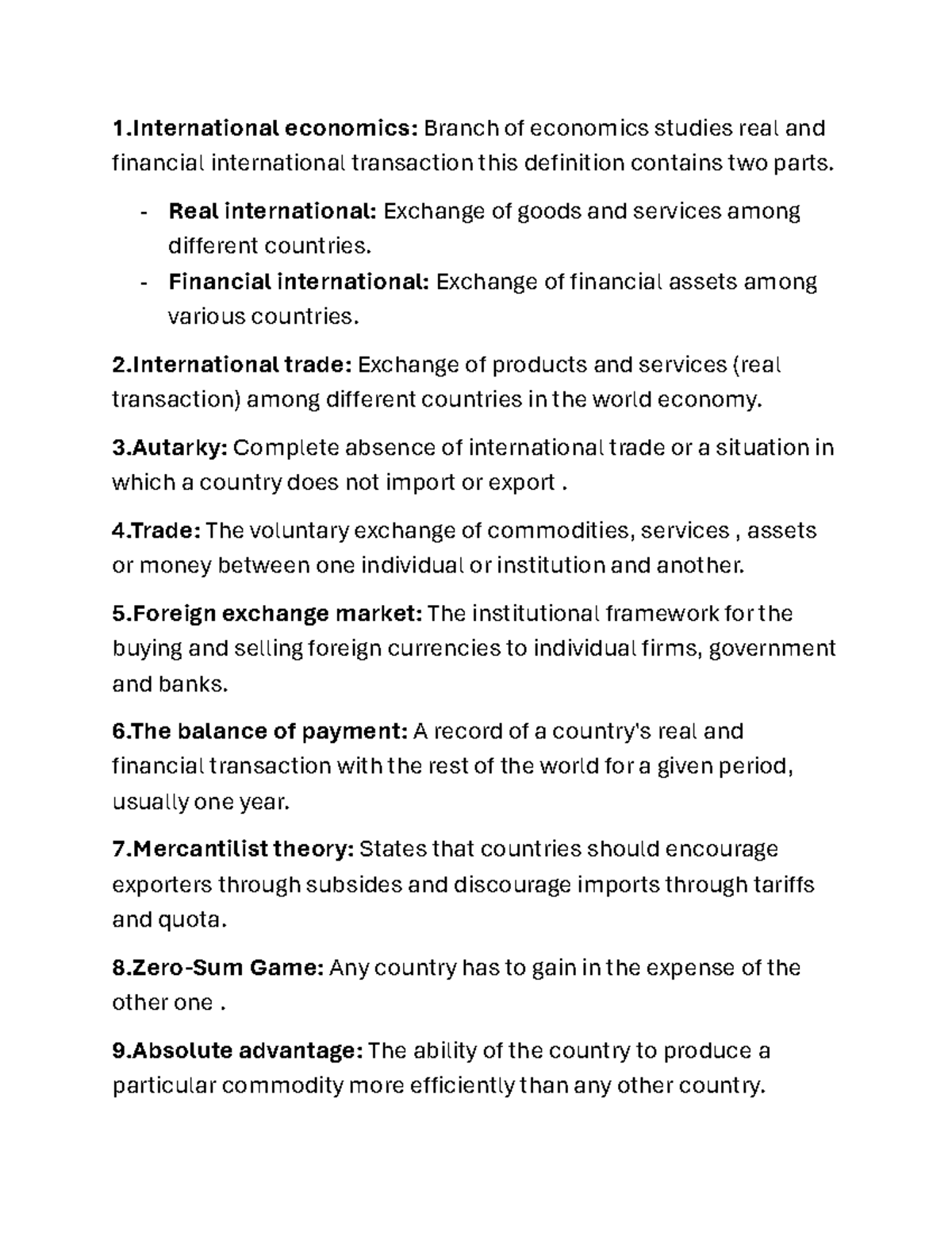 Document - 1 economics: Branch of economics studies real and financial ...