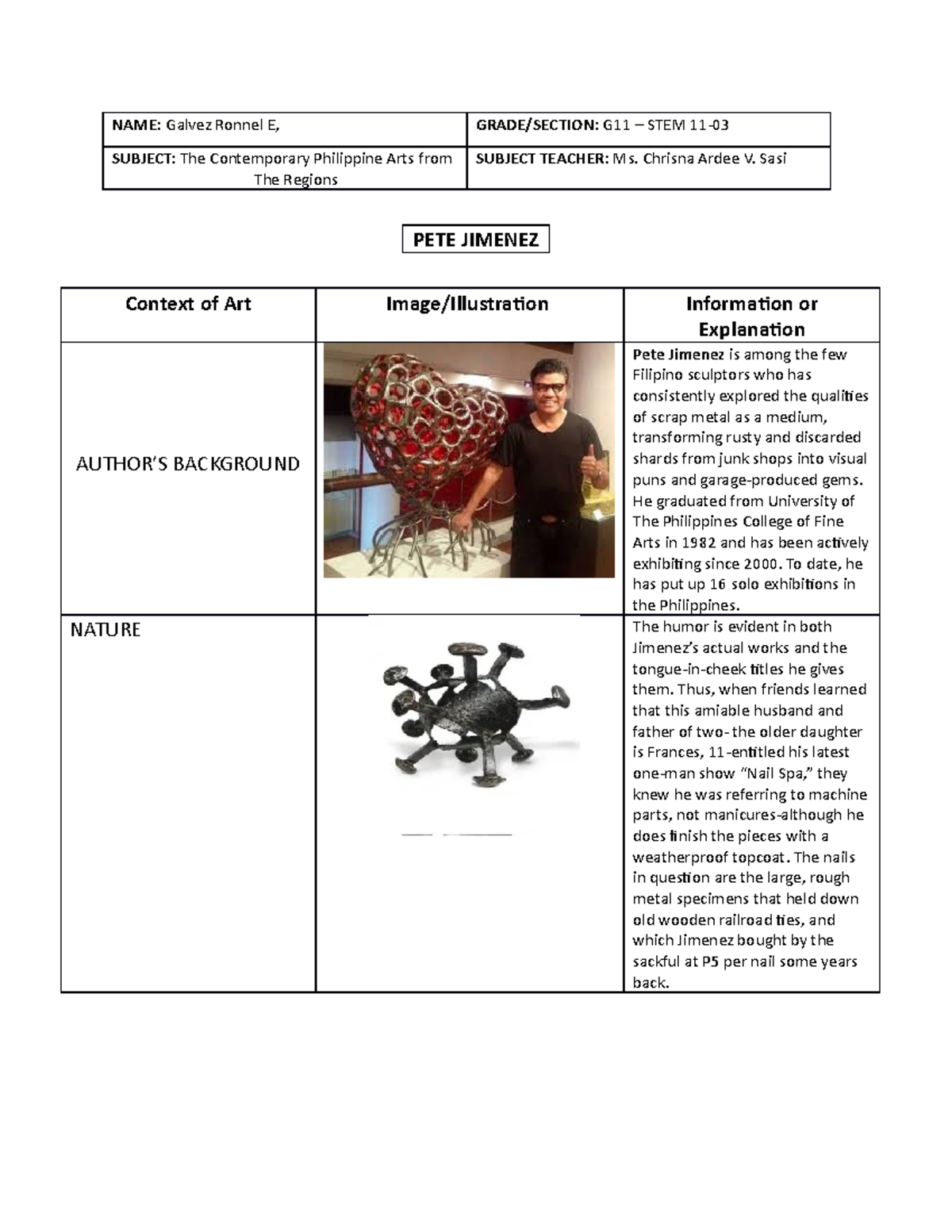 NAME - Lecture notes 1 - NAME: Galvez Ronnel E, GRADE/SECTION: G11 ...