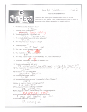 Forensic investigation worksheet (1) - 1 Forensic Investigation ...