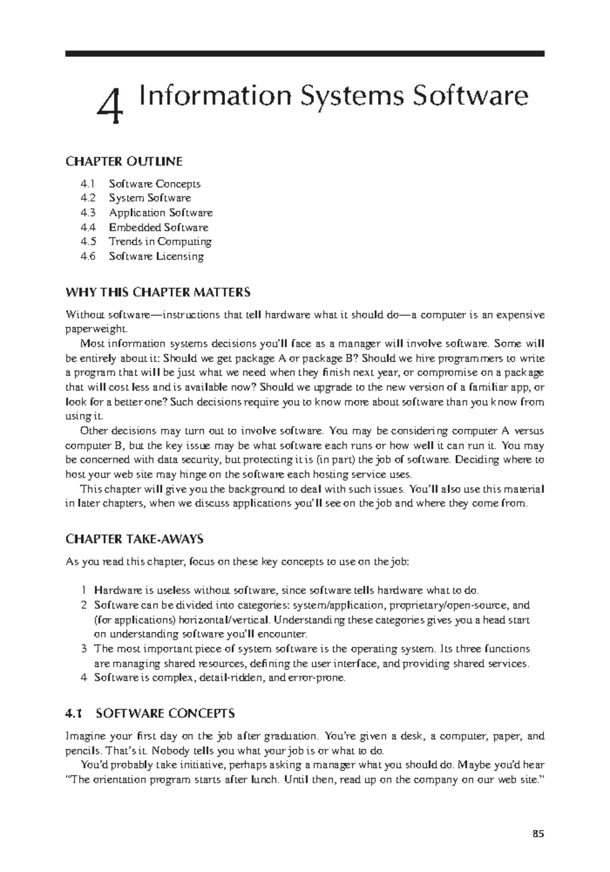 10 - Nice - 85 4 Information Systems Software CHAPTER OUTLINE 4 ...