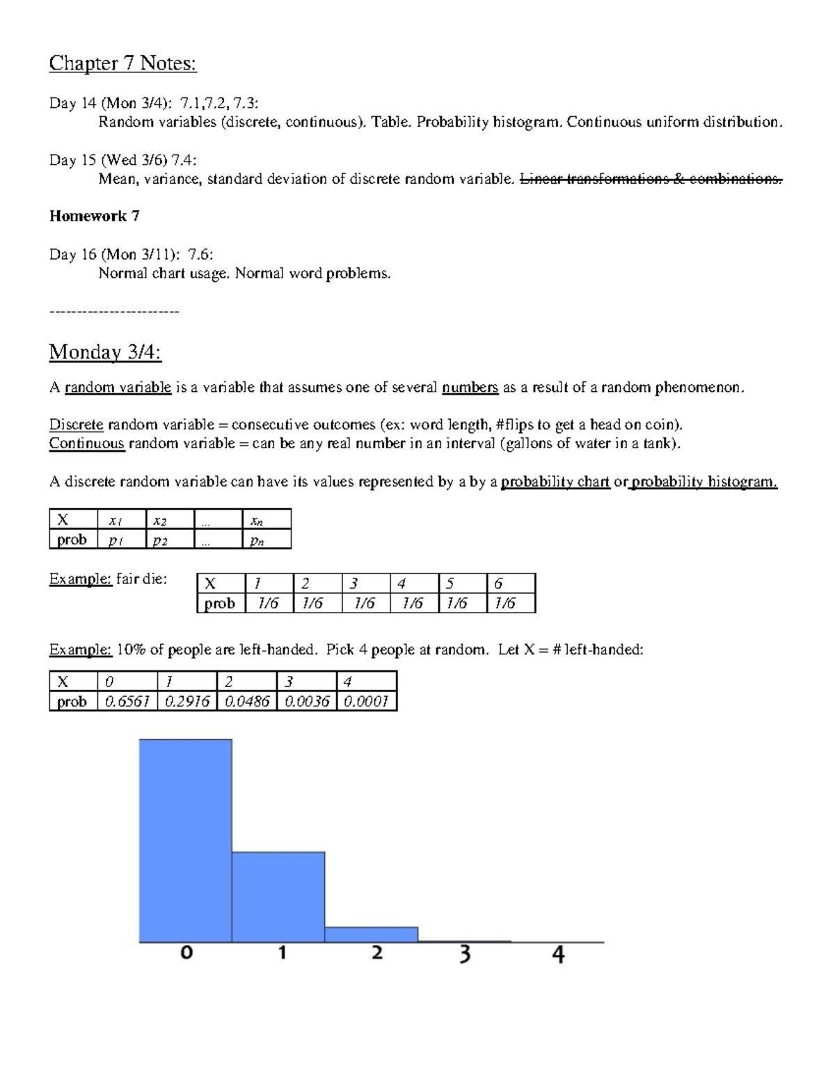 Chapter 07 notes - Chapter 7 Notes: Day 14 (Mon 3/4): 7 .1, 7 .2, 7 .3 ...