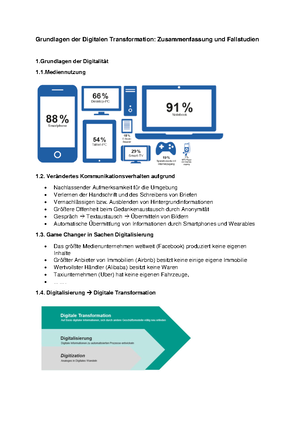 Grundlagen der digitalen Transformation Frankfurt - Bitte erklären Sie den Unterschied zwischen ...