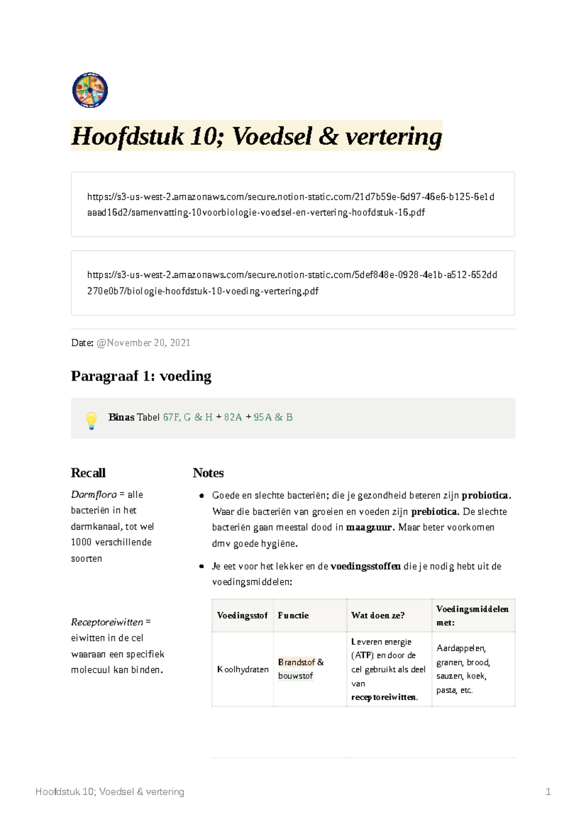 Hoofdstuk 10 Voedsel vertering - Hoofdstuk 10; Voedsel & vertering ...