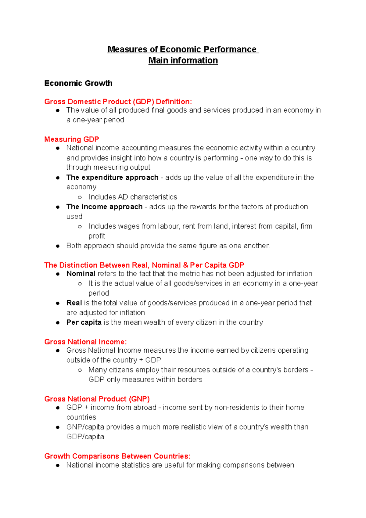 Measures of Economic Performance Main Information - Measures of ...