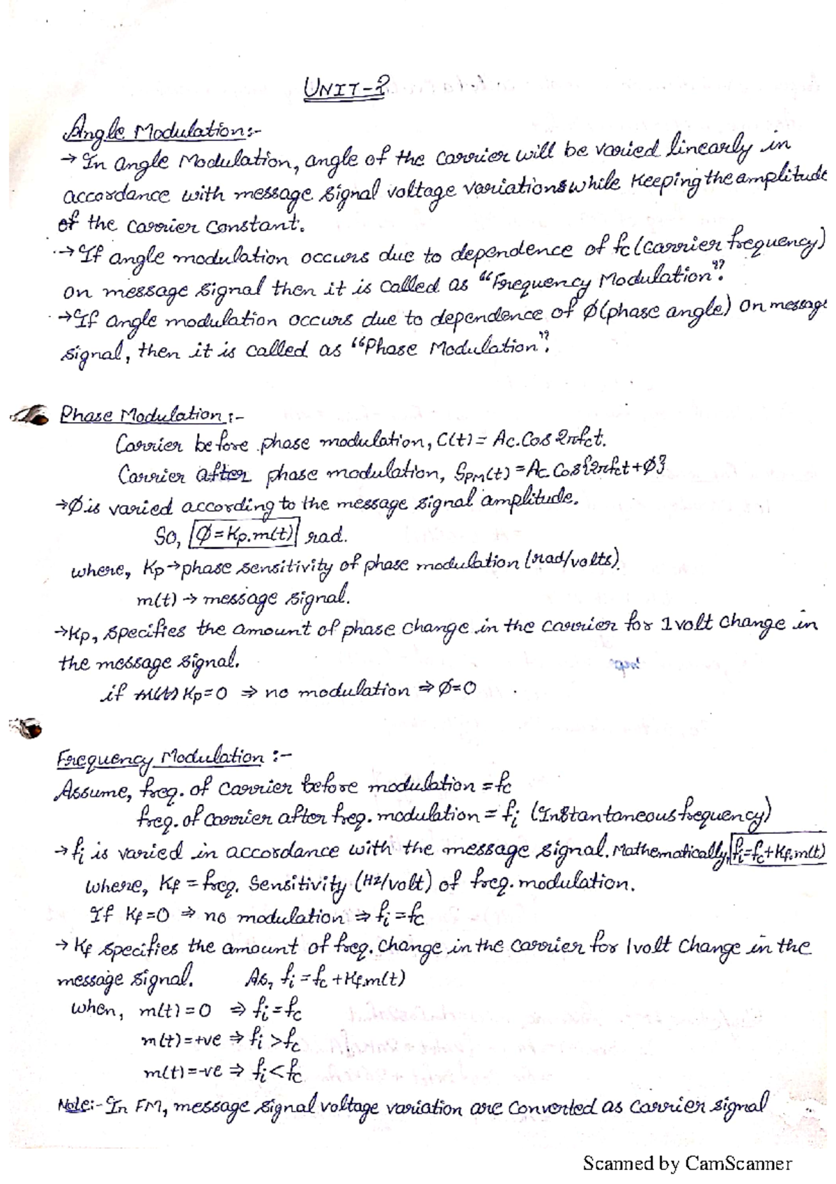 Comm. Engg. (KEC-401) Unit 2 Notes-1 - communication engineering - Studocu