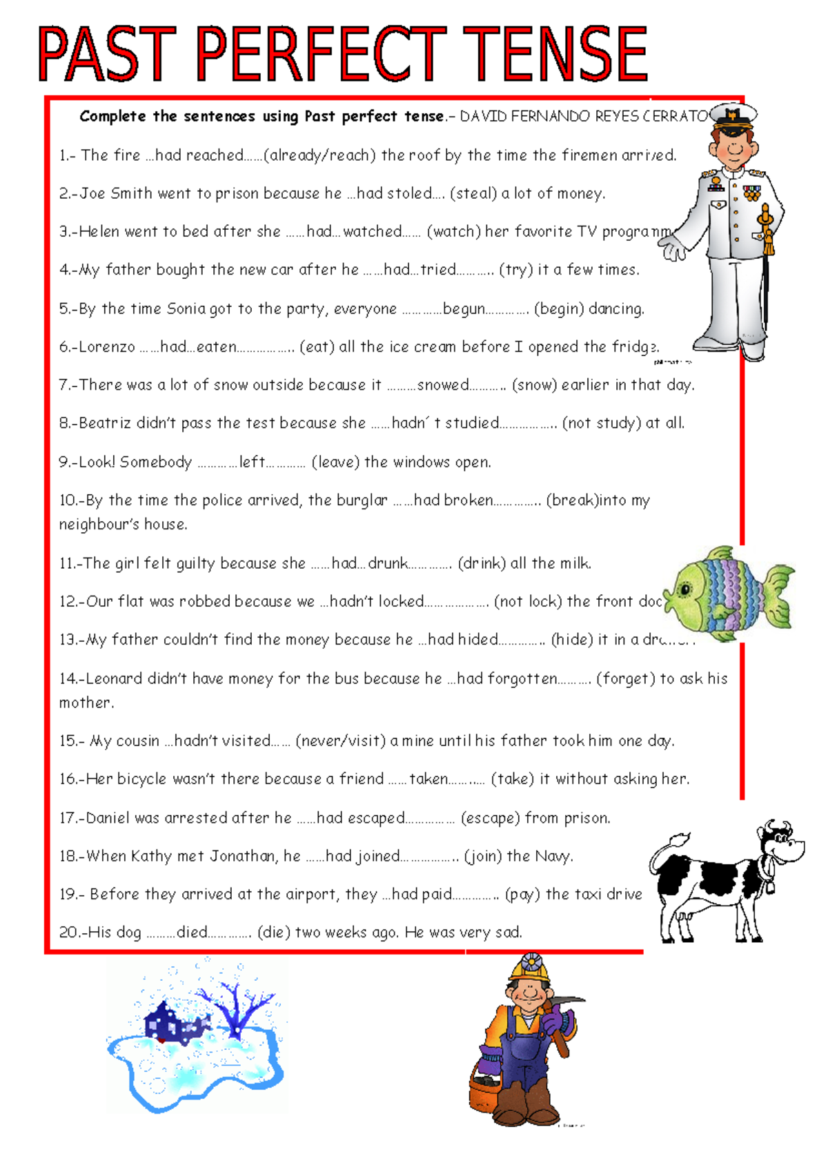Tarea 2 past-perfect-tense I parc 2021 - Inglés I - UNICAH - Studocu