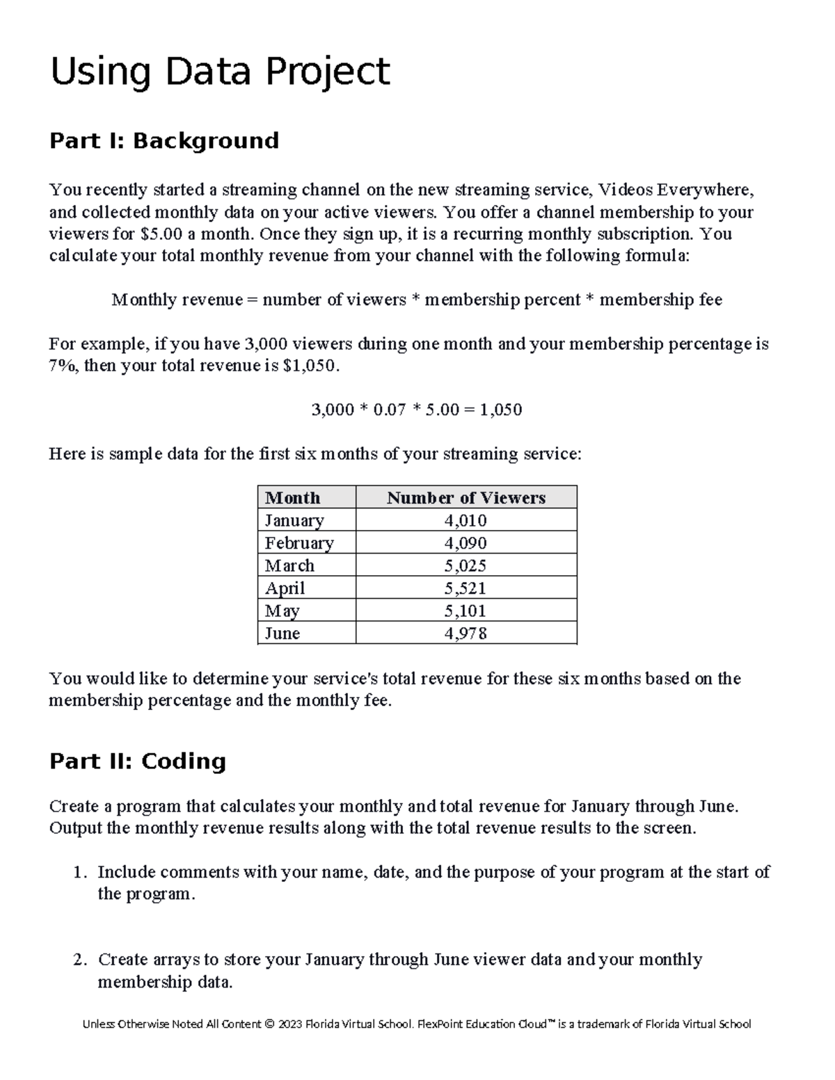 Using data project - Using Data Project Part I: Background You recently ...