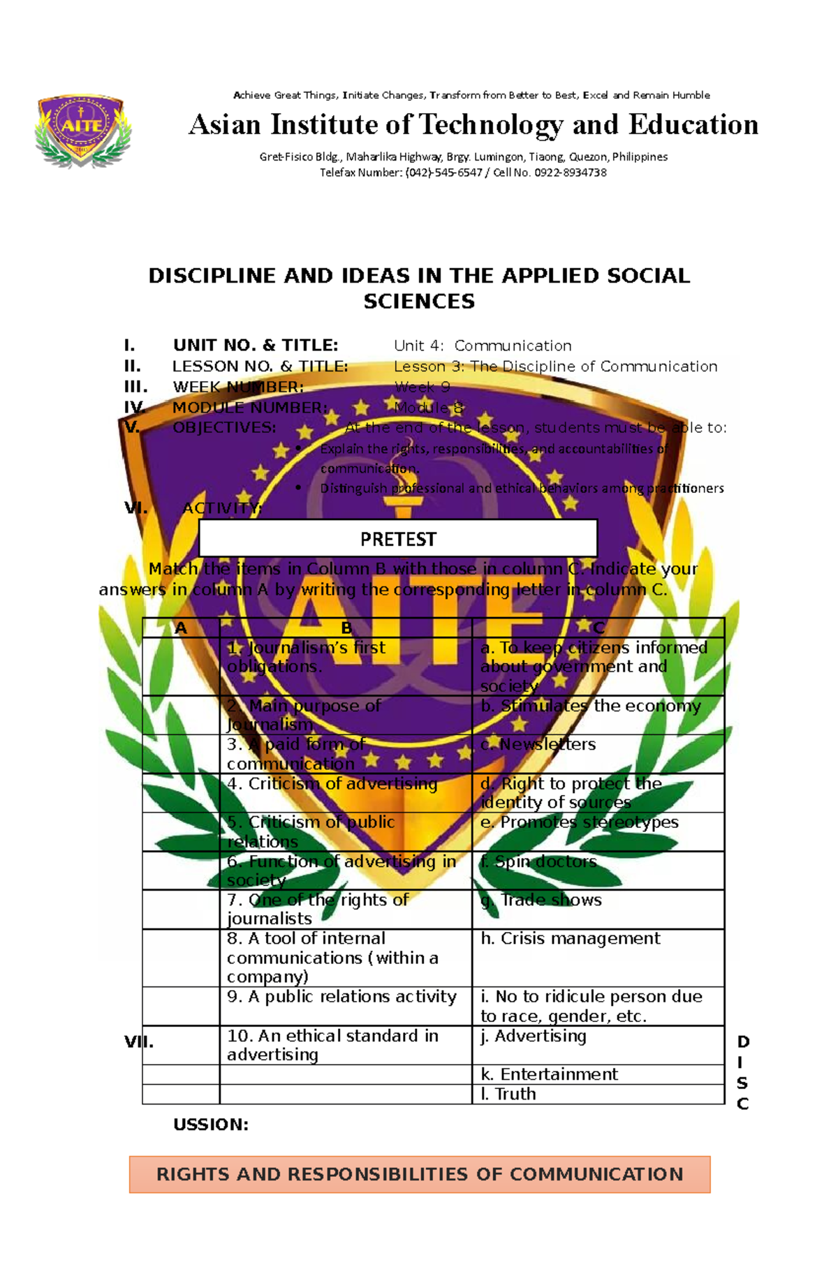 DI- Module-W8 - Diass - k DISCIPLINE AND IDEAS IN THE APPLIED SOCIAL ...