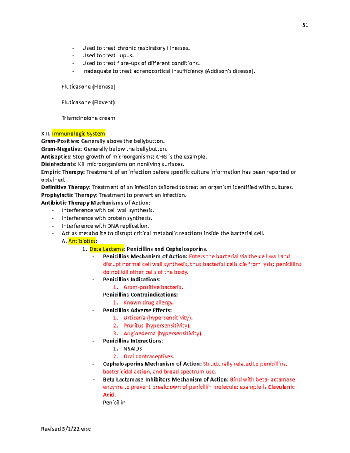 Antiinfectives Worksheet - Used to treat chronic respiratory illnesses ...